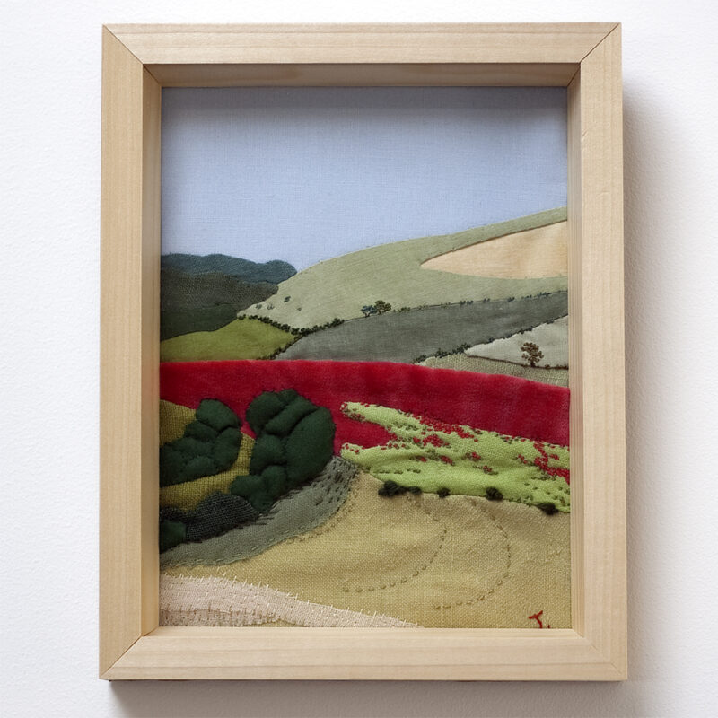 ‘Nettles’ – Medium Textile Landscape – Jessica Coote Textile Artist